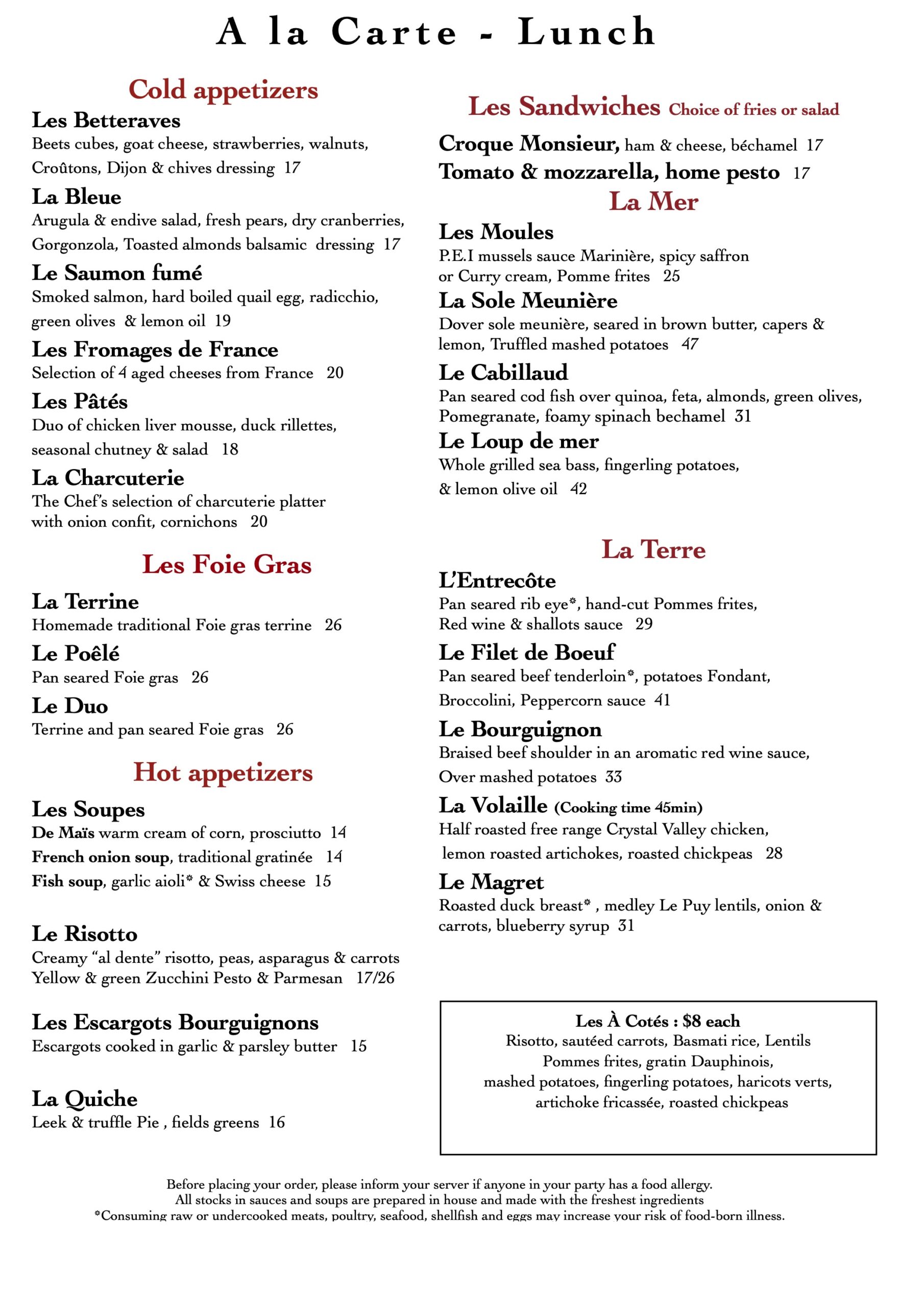 L.V.Boston | La Voile Restaurants